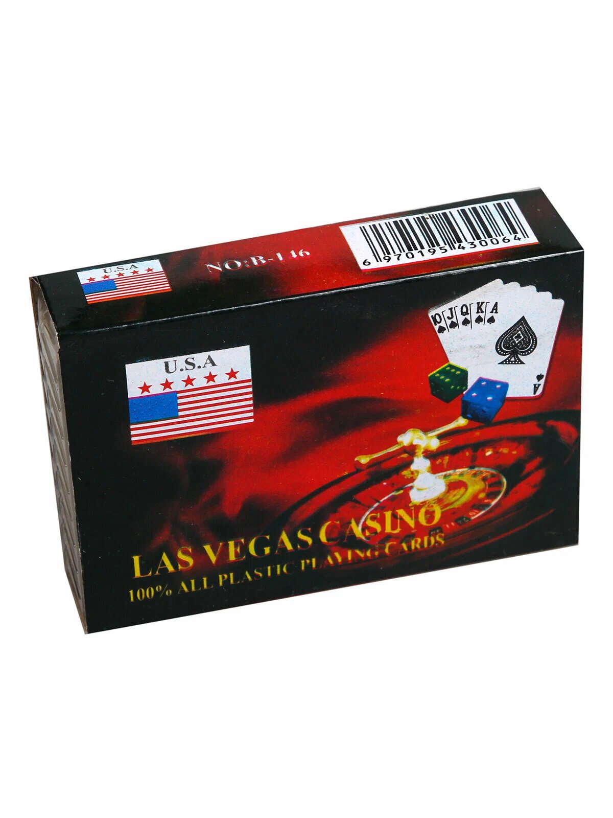 Карты игральные пластиковые "Las Vegas Casino", 54 штуки, 1 пачка