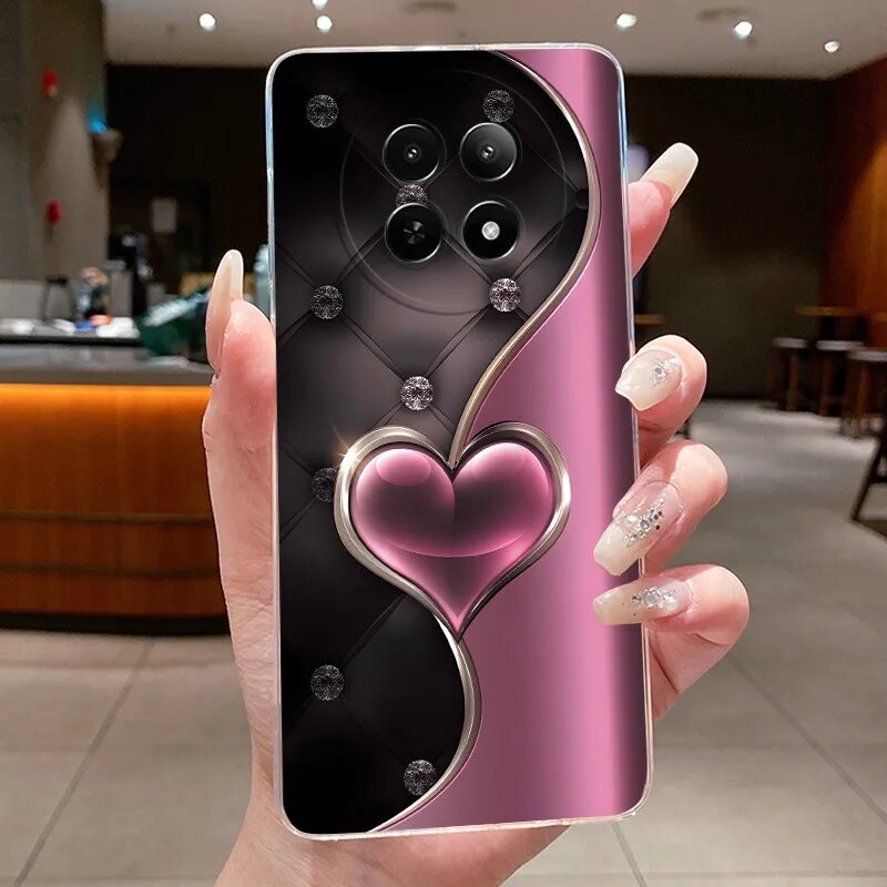 Розовый чехол Realme 13 5G с сердцем