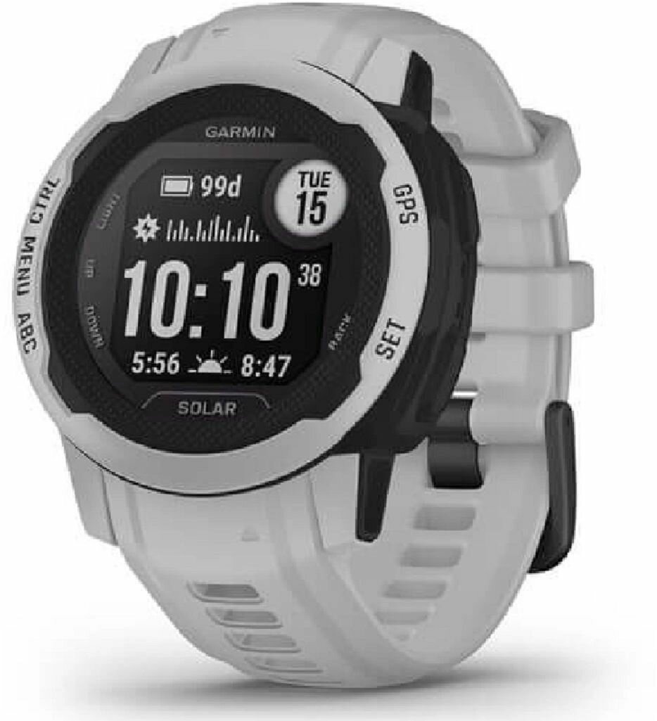 Смарт-часы Garmin Instinct 2 Solar 40мм 0.9" AMOLED корп. черный/серый рем. серый (010-02564-01)