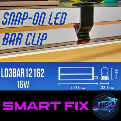 Snap-On LED Bar Clip Клипса-крепление для LED-баров под полку