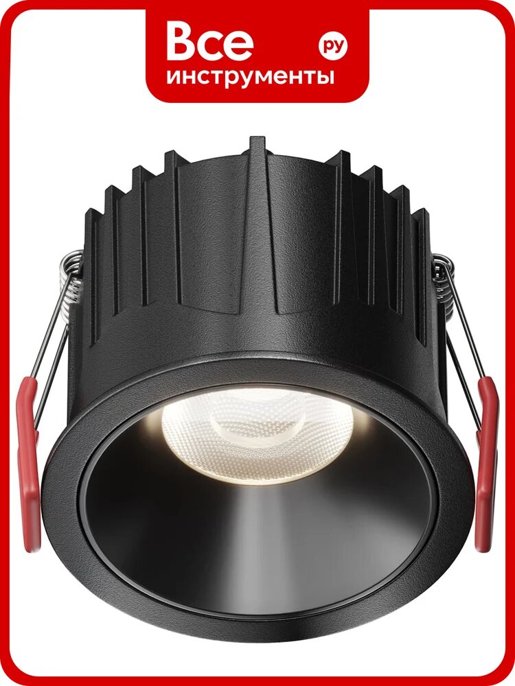 Встраиваемый светильник MAYTONI Alfa LED черный DL043-01-15W4K-RD-B-1