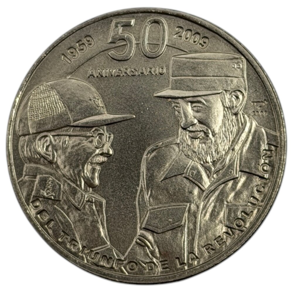 Куба 1 песо 2009 г. (50 лет Революции - Фидель и Рауль Кастро) (CN)