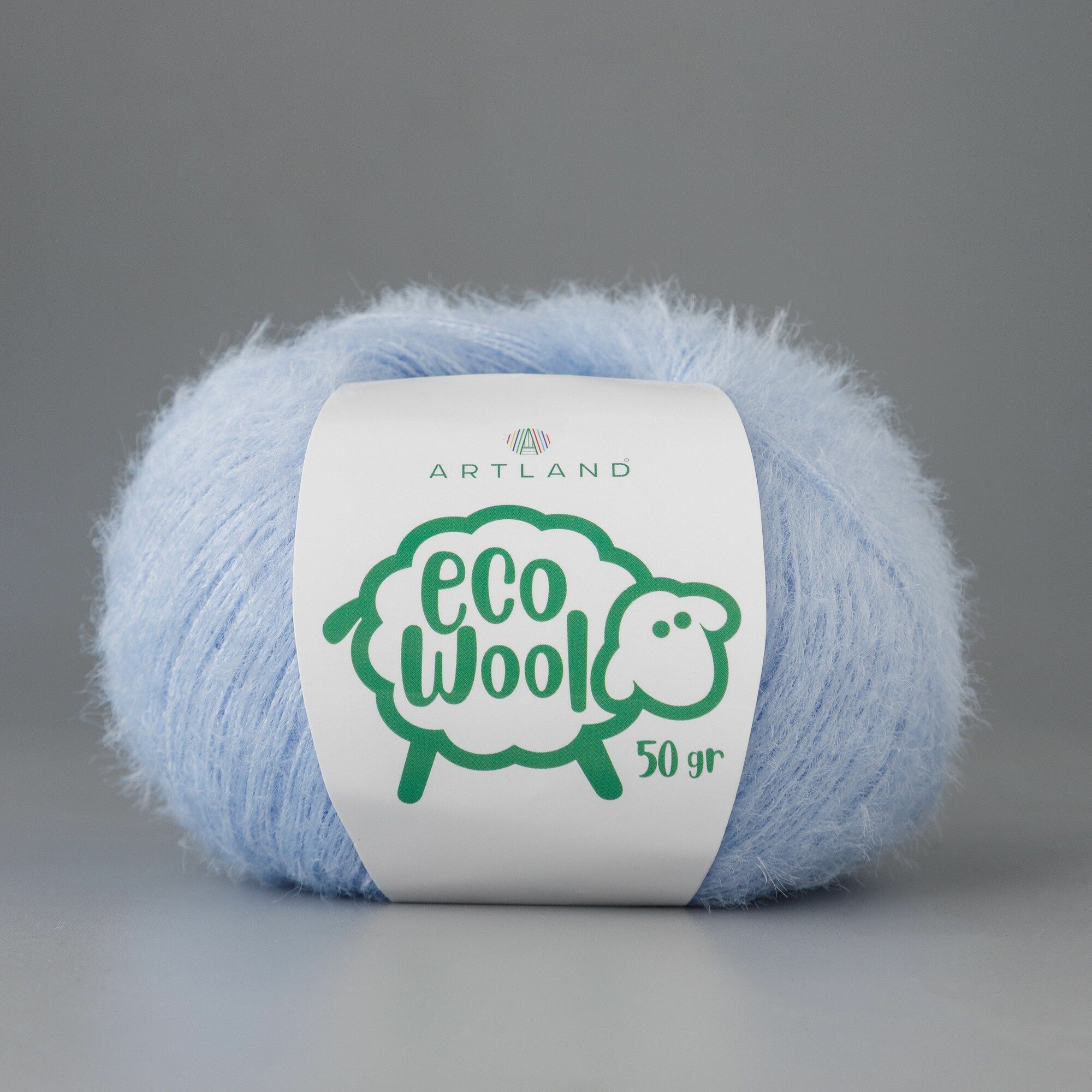 Пряжа для вязания Artland Eco Wool 2 мотка (380 м, 50 гр), цвет 18 голубой