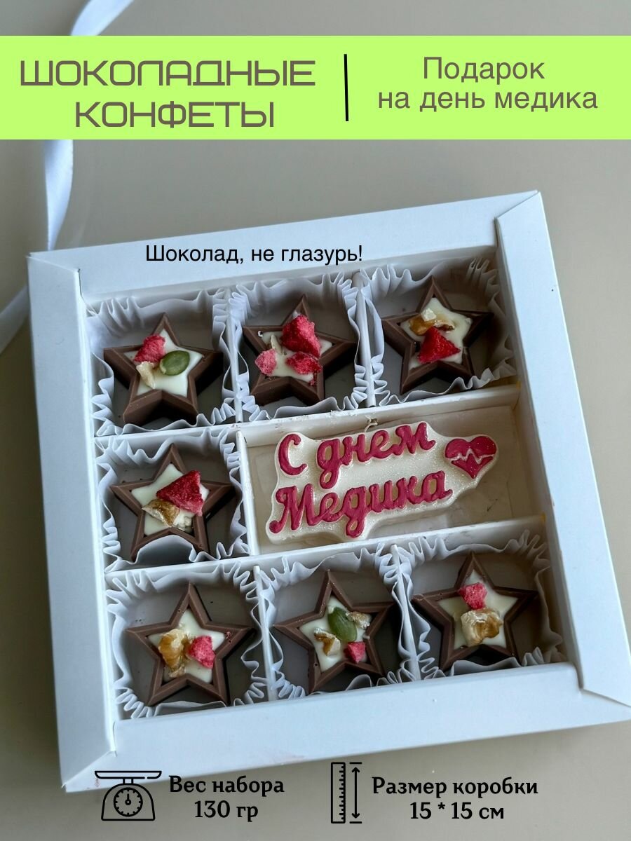 Шоколадный подарок. Красивые конфеты на день медицинского работника