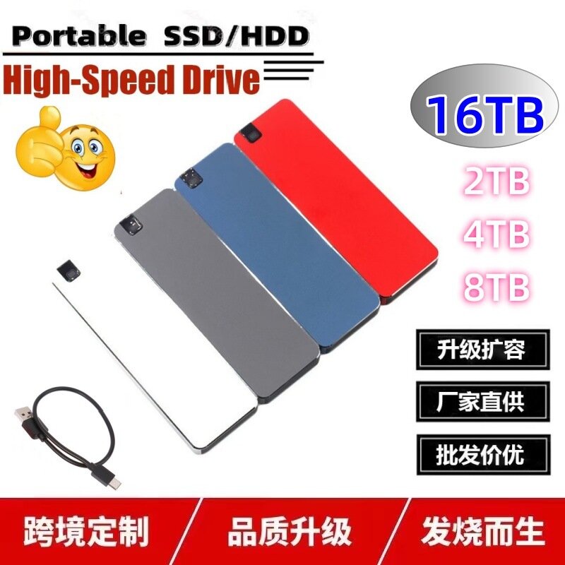 Портативный внешний жесткий диск SSD USB 3.1 2 ТБ синий цвет для эффективного резервного копирования данных