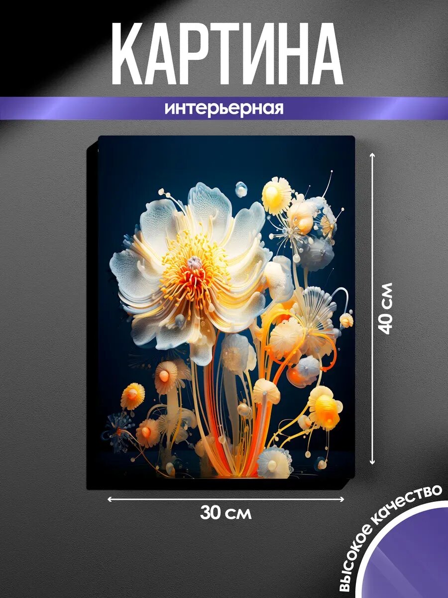 Картина на стену Стеклянные цветы