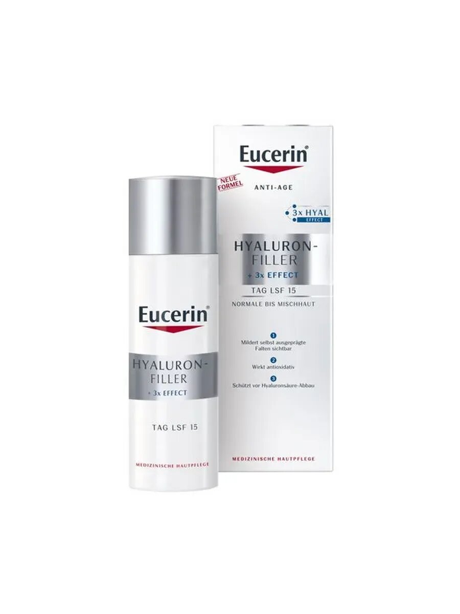 Крем для нормальной и комбинированной кожи дневной SPF15 Hyaluron-Filler Eucerin/Эуцерин 50мл