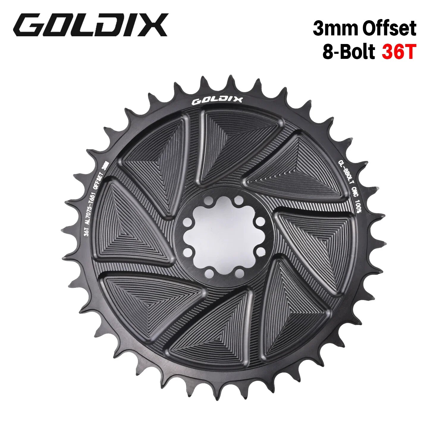 GOLDIX 8-Bolt Аэро цепная звезда из алюминия 8Bolt 36T
