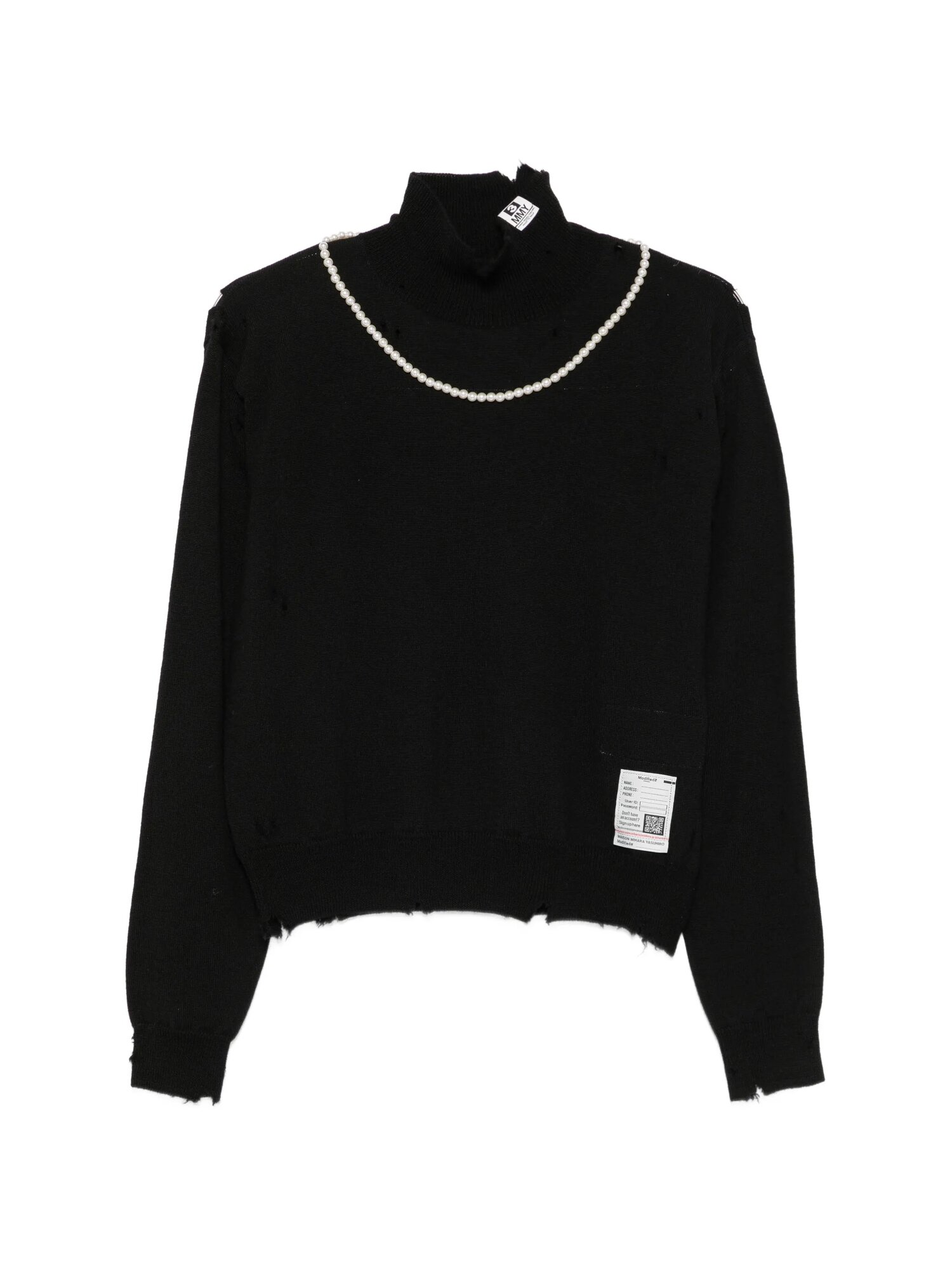 Свитер Distressed pearl-embellished sweater