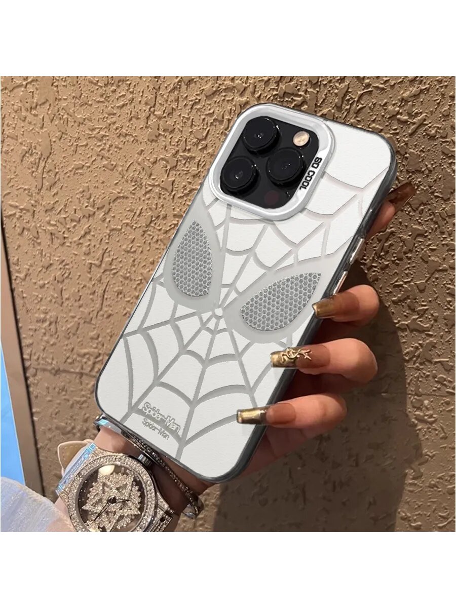 Чехол на iPhone 15 PRO MAX белый с Спайдер-мен