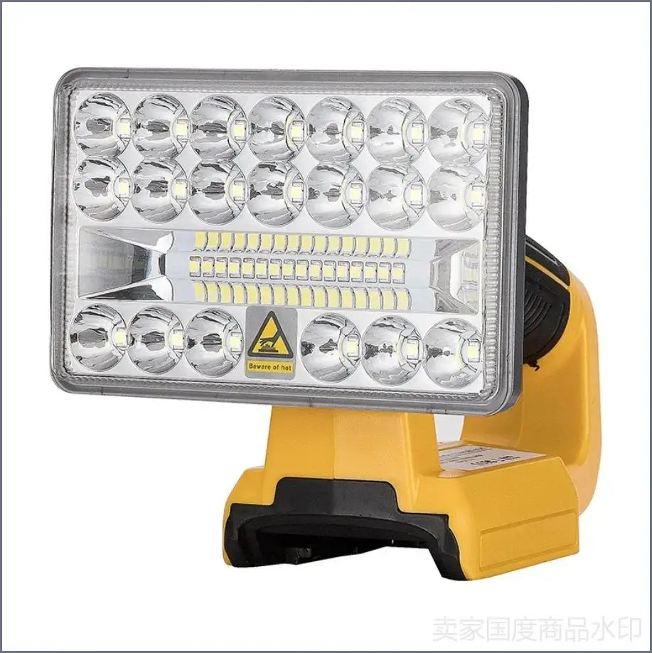 Портативный фонарик 18 Вт 2000LM, совместимый с фонарем DeWalt на литий-ионном аккумуляторе 18 В.