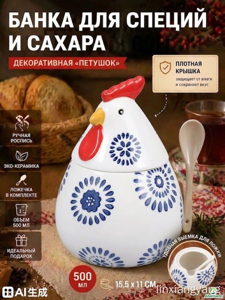 Банка для сыпучих продуктов 500 мл 1 шт керамика