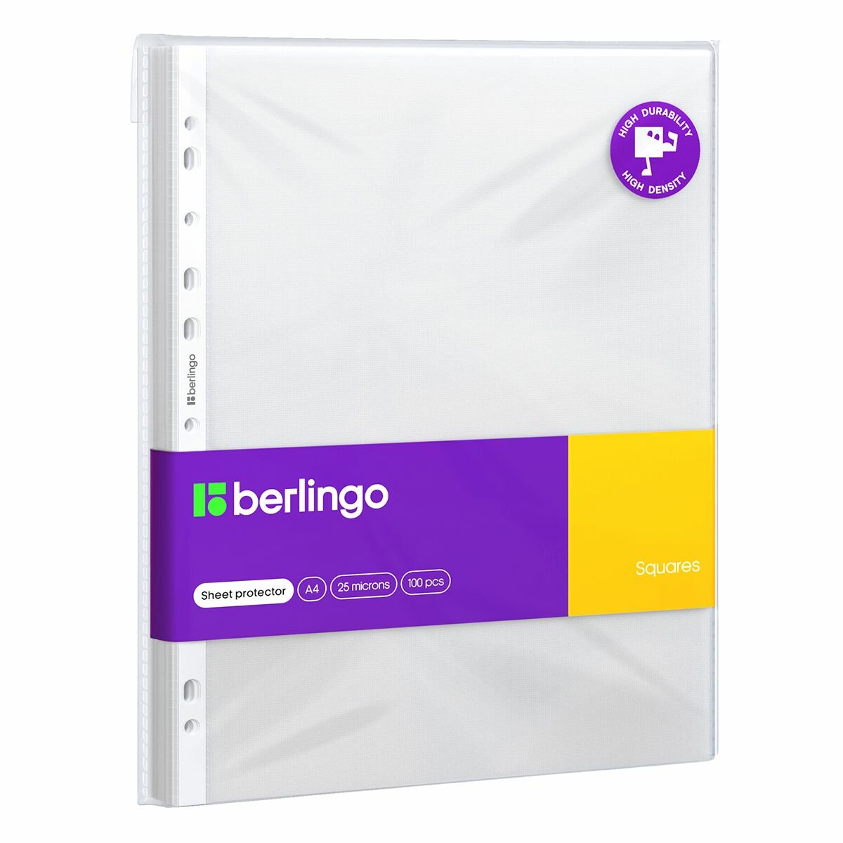 Файл-вкладыш с перфорацией Berlingo "Squares" (А4, 25мкм, рельефная текстура, матовый) (SPs_A4025), 100 шт.