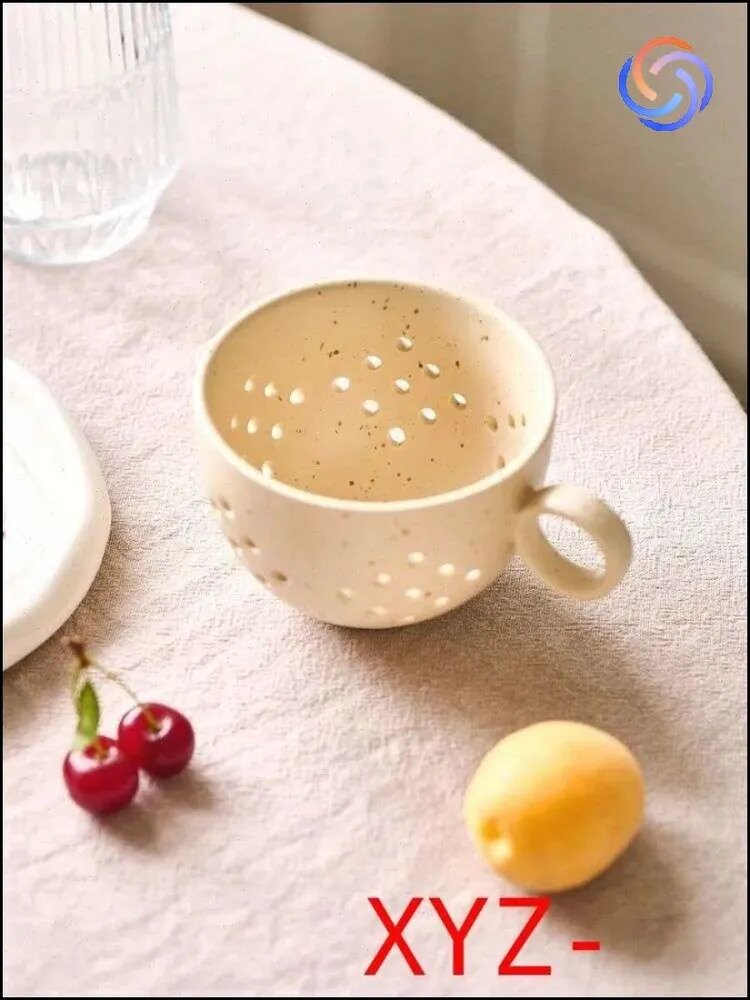 Дуршлаг керамический, диаметр 10.5 см, 410 л, 1 предмет, бежевый