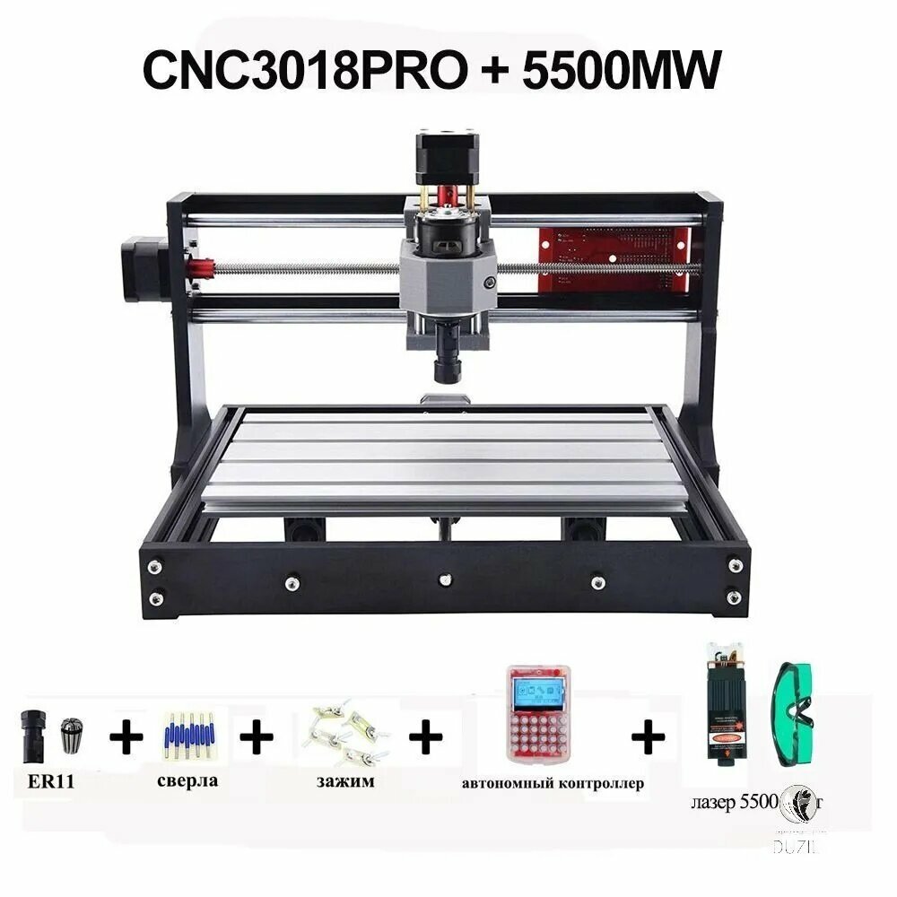 CNC 3018 PRO с лазерным модулем мощностью 5500 мВт, GRBL Control Гравировальный станок с ЧПУ Pcb Wood Router Engraver, лазерный станок с программным обеспечением LaserGRBL