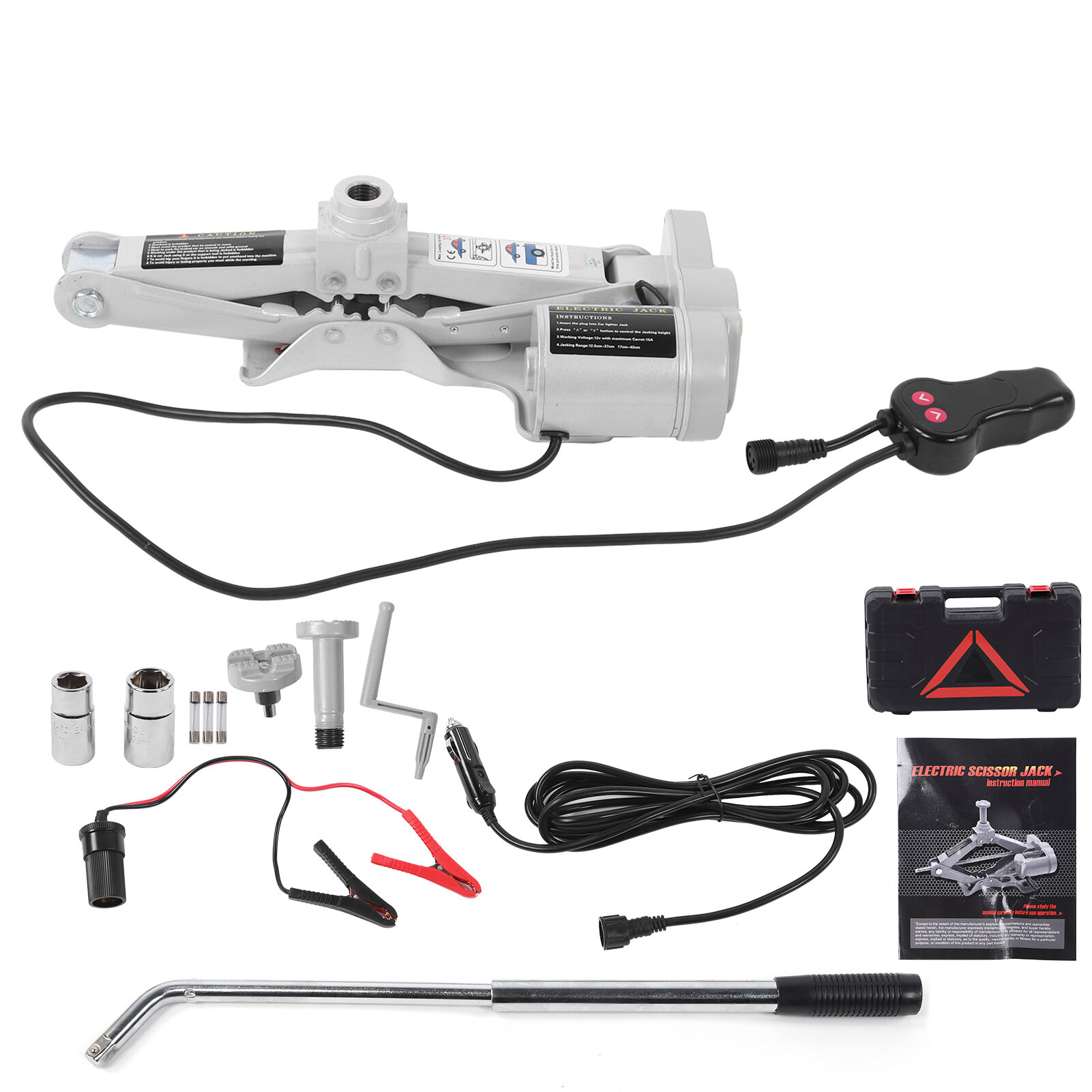 Электрический домкрат 12V, 3 тонны, с колесным ключом для авто и внедорожников