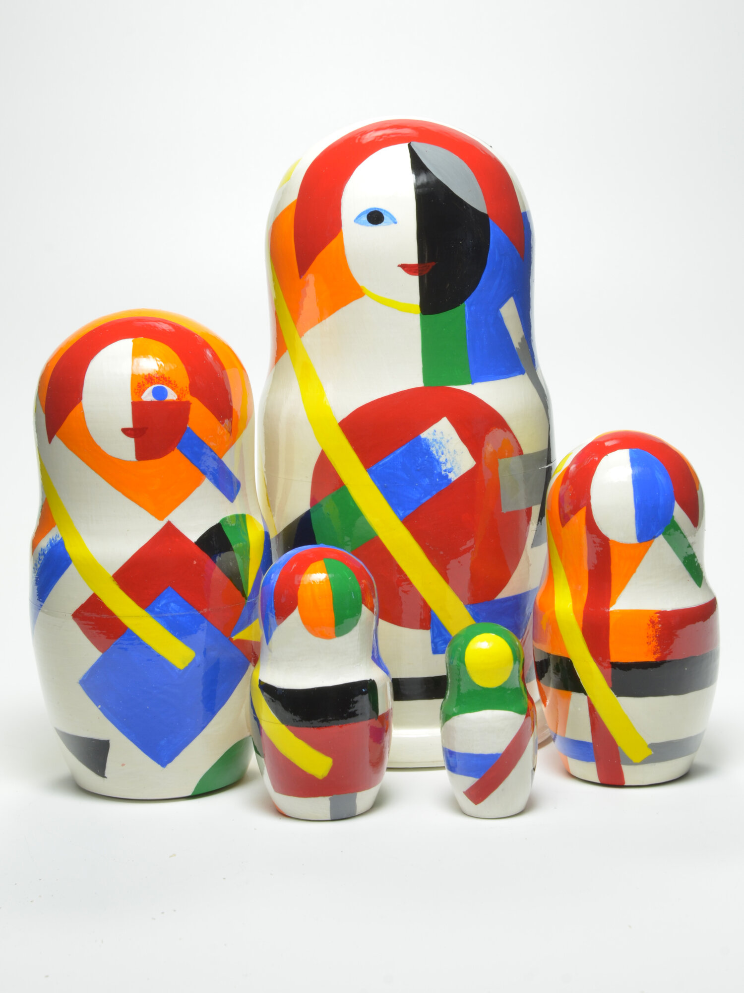 Казимир Малевич "Супрематизм". Матрешка (5) с художественной росписью.