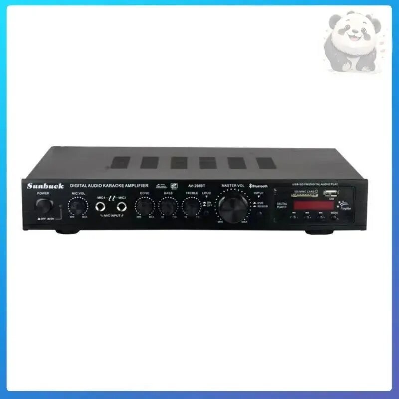 Аудио усилитель звука для колонок, AV - 298BT усилитель звука 5.1 канал с Bluetooth 5.0 FM/SD/RCA/USB/ LED,200Вт+200Вт+100Вт