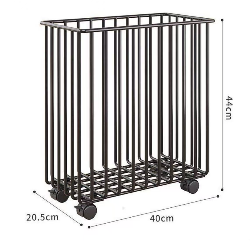 Корзина для белья, металл, длина 40см, ширина 20,5см, высота 44см, 1шт. черный