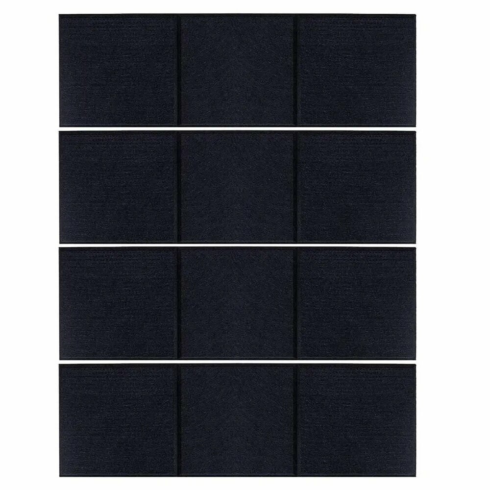 12 самоклеящихся акустических пенопластовых панелей, квадратные шумоизоляционные панели для стен, подходящие для студий звукозаписи и спален, Черный