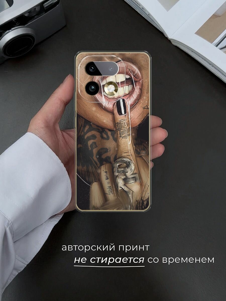 Чехол на Realme 16 Pro+ / Реалме 16 Про+ с принтом Девушка с татуировками — фото 1