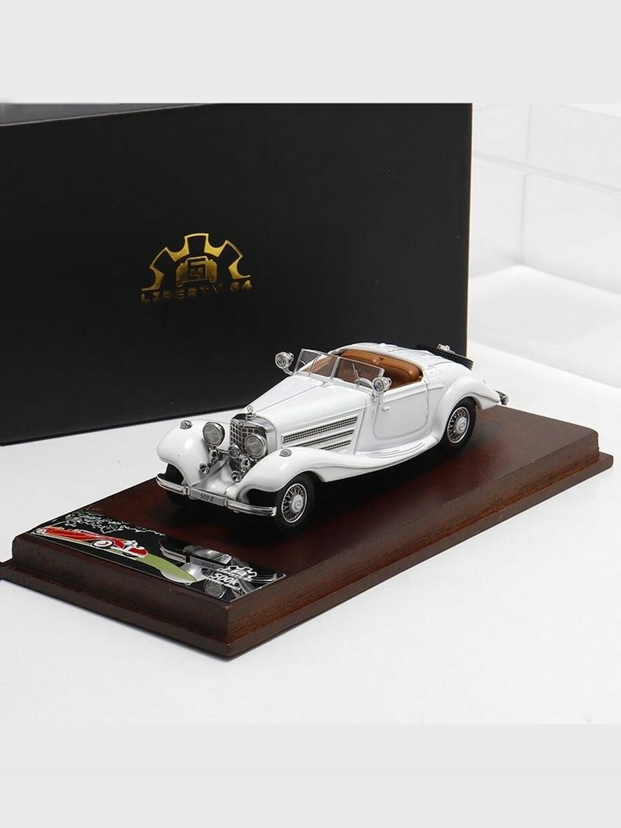 Машинка Liberty 1/64 Mercedes-benz 500K convertible vintage car Die-cast Alloy Car Model Collection Display Gift