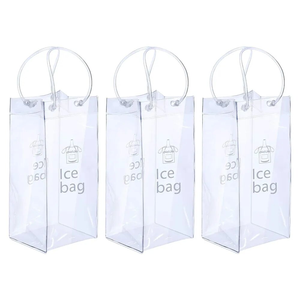 Набор из 3 сумок-холодильников для вина с защитой от протекания прозрачные ПВХ пакеты охлаждения напитков