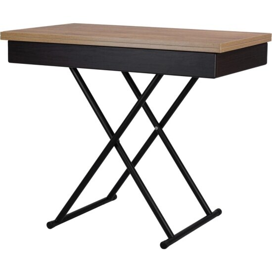 Стол-трансформер Мебелик Лерон дуб крафт золотой/черный