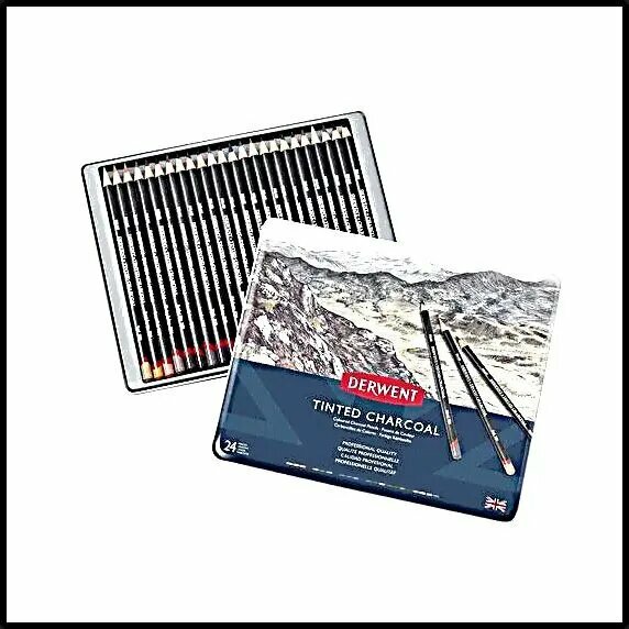 Набор карандашей Derwent Tinted Charcoal, вид: Акварельный, 8 граней