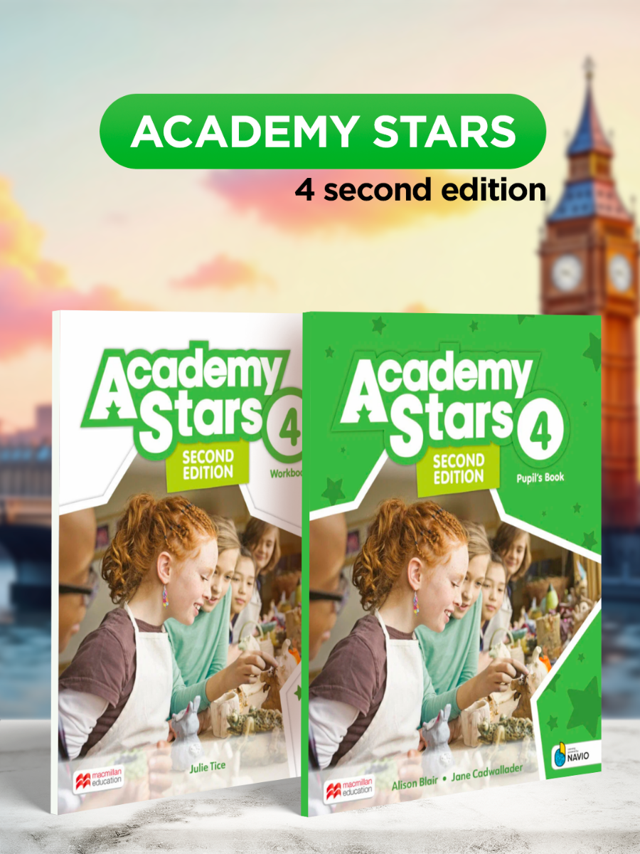 Academy Stars 4 second edition полный комплект: Pupils Book (Учебник) + Workbook (Рабочая тетрадь) + диск