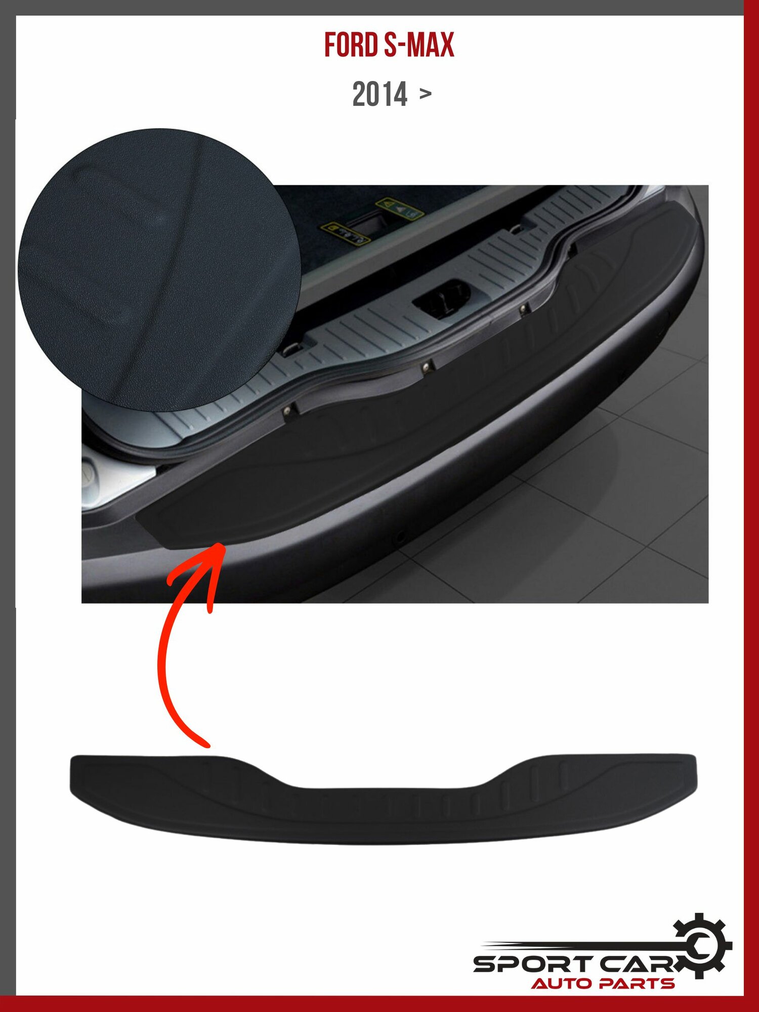 Накладка верхней части заднего бампера ABS для Ford S-Max 2014