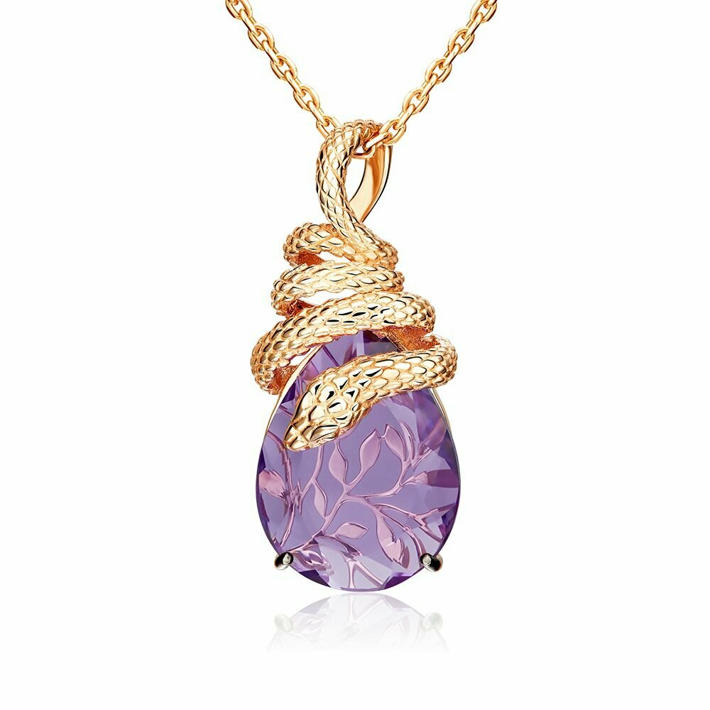 Подвеска, красное золото, 585 проба, аметист