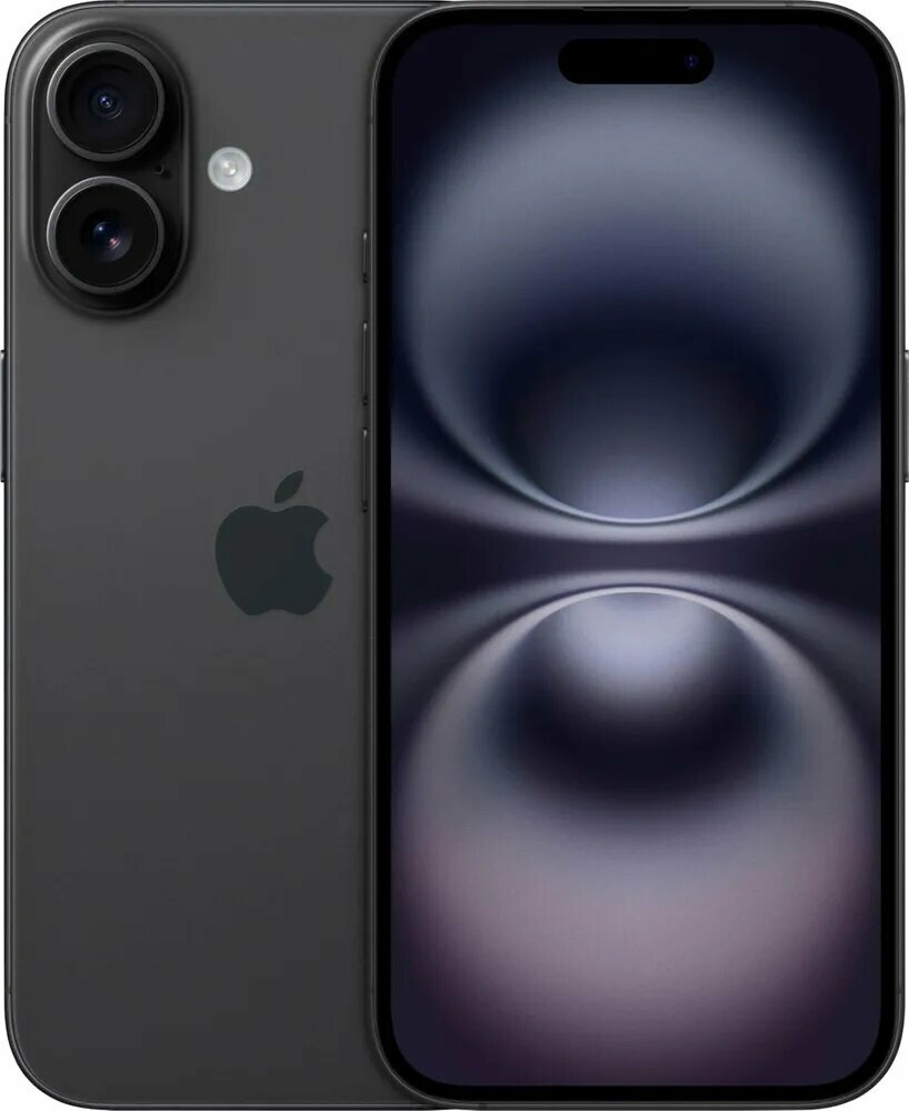 Восстановленный Apple Смартфон iPhone 16 SIM+SIM 8/128 ГБ, черный