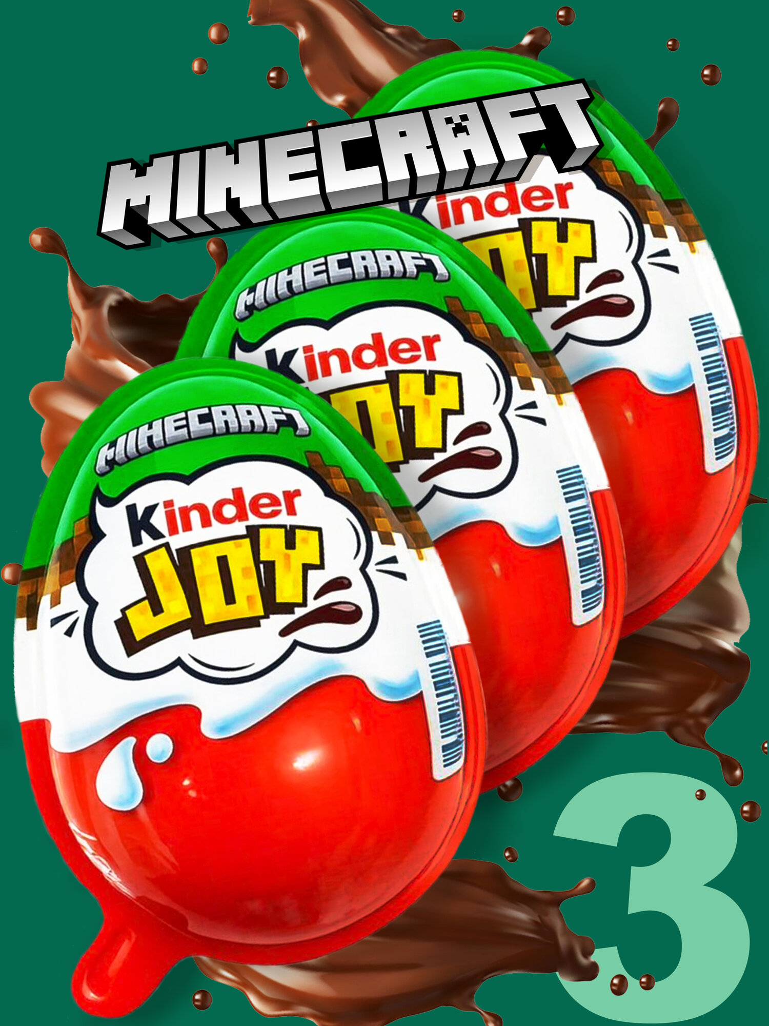 Kinder joy minecraft сюрприз киндер яйцо набор 3 шт. майнкрафт