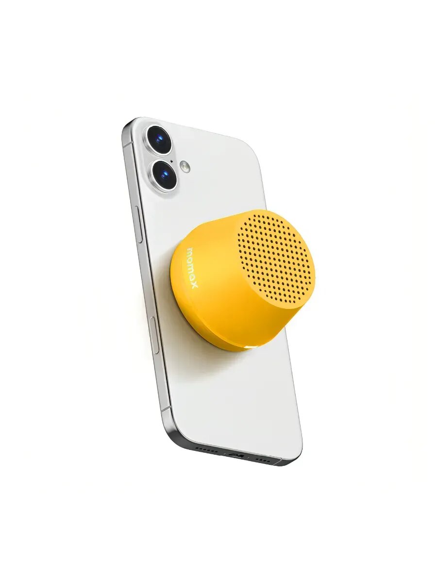 Беспроводной динамик Momax "MagSafe" 1-Vibe Go, желтый, встроенный микрофон