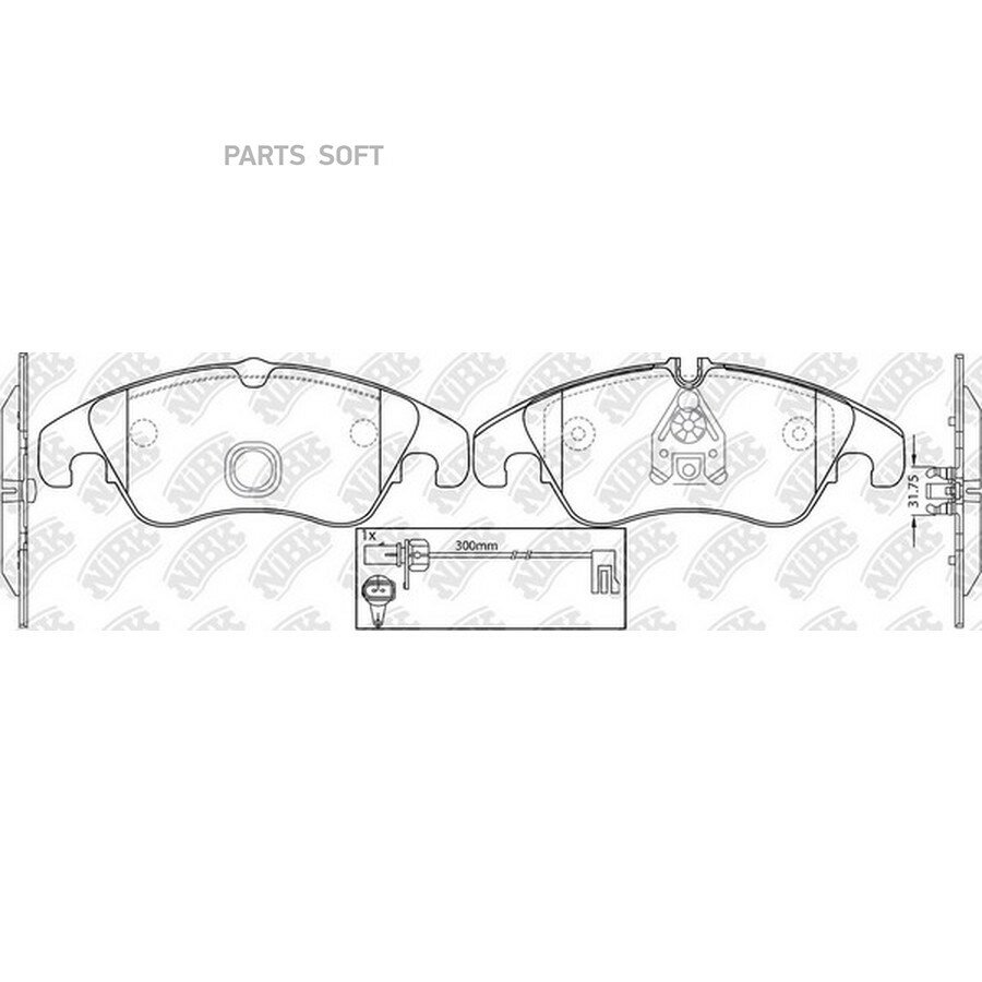 PN0477W NIBK Колодки тормозные передние(с датчиком износа) NIBK PN0477W | цена за 1 шт
