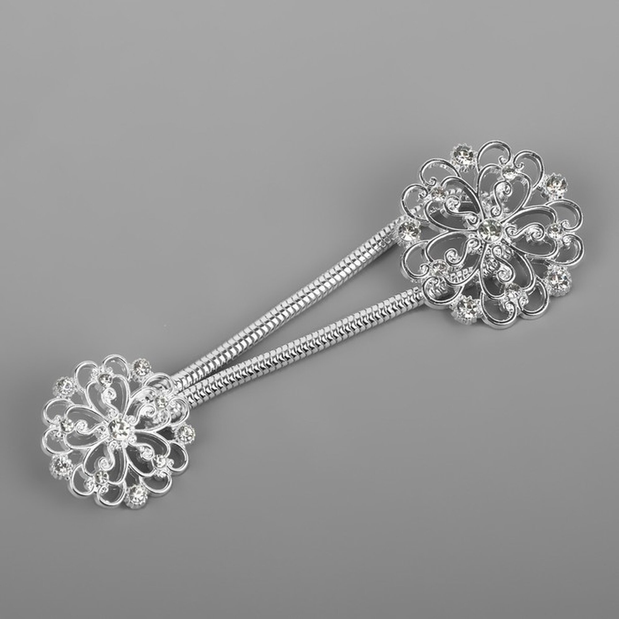 Застёжка Арт Узор «Круг», металл, пластик, серебристая, 9,5×3 см