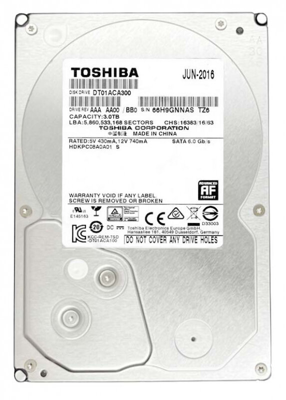 Жесткий диск Toshiba HDKPC08A0A01 3Tb SATAIII 3,5" HDD