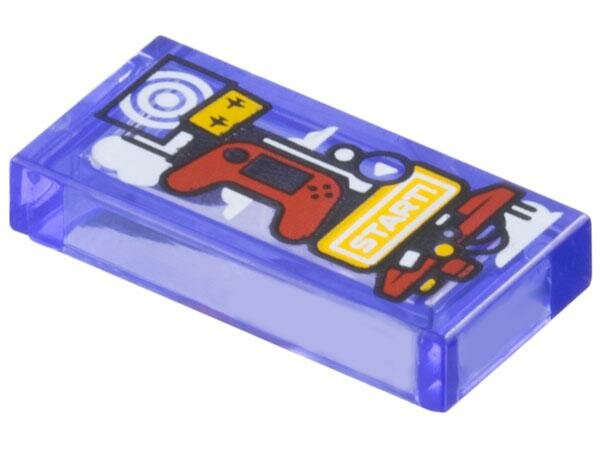 Деталь Lego 3069pb1268 Tile 1 x 2 with Game System Tower with Red Controller, White Target and 'START!' Pattern