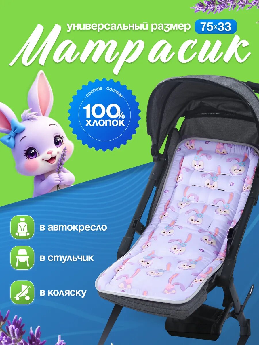 Матрасик в коляску прогулочную универсальный
