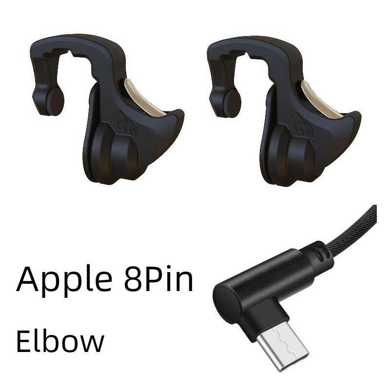 Черный геймпад для мобильных игр с кабелем Apple 8P, 2 шт, изогнутый разъем 1 метр для iPhone