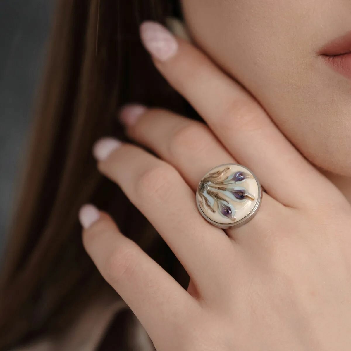 Кольцо, стекло, муранское стекло