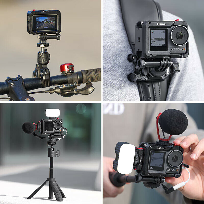 Ulanzi DJI Action 3/4 металлическая крольчиха с защитой от падений и охлаждением, комплект магнитного штатива с гибким