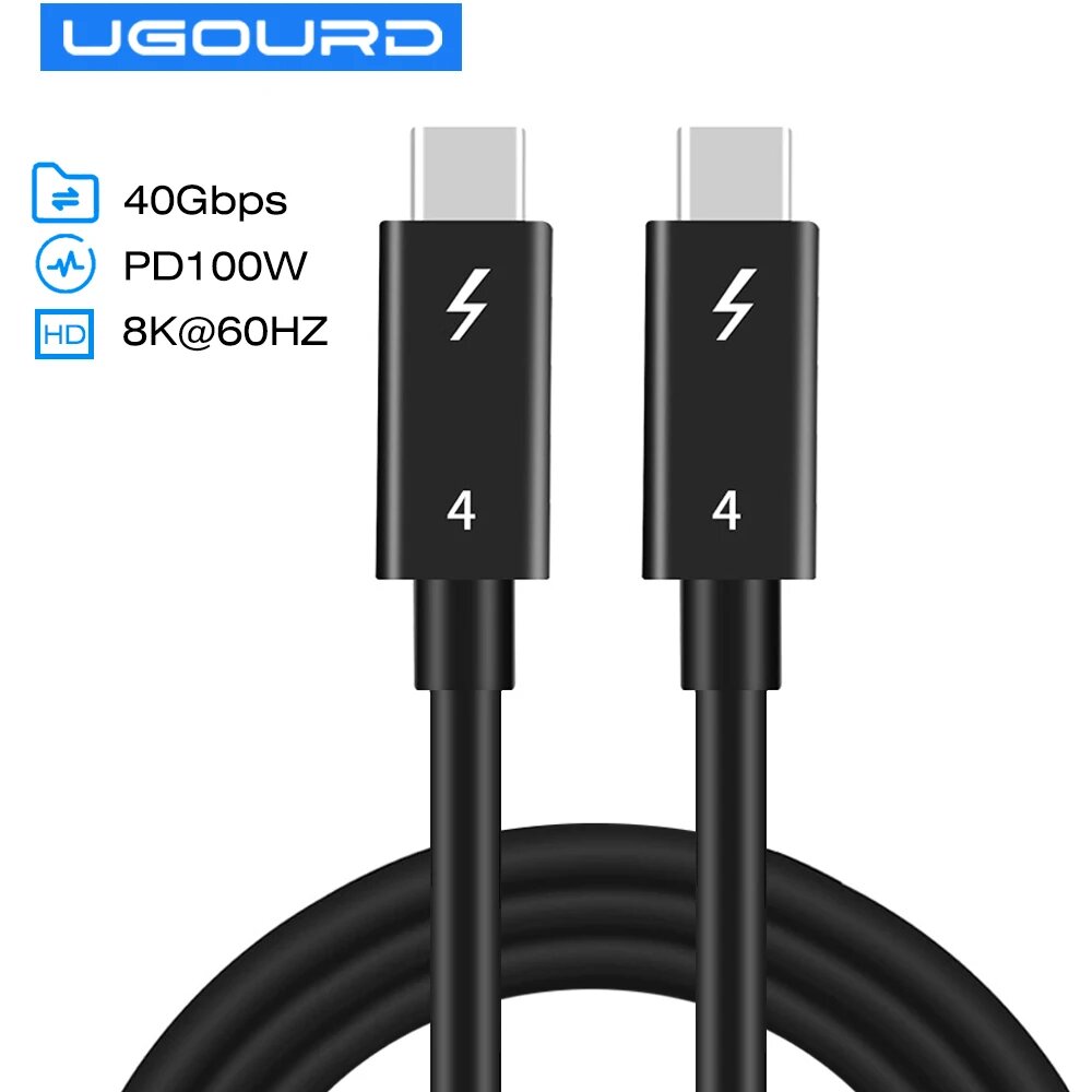 Thunderbolt 4 кабель USB-C на USB-C 0.3m, 40Gbps, PD 100W, 8K@60Hz — фото 1
