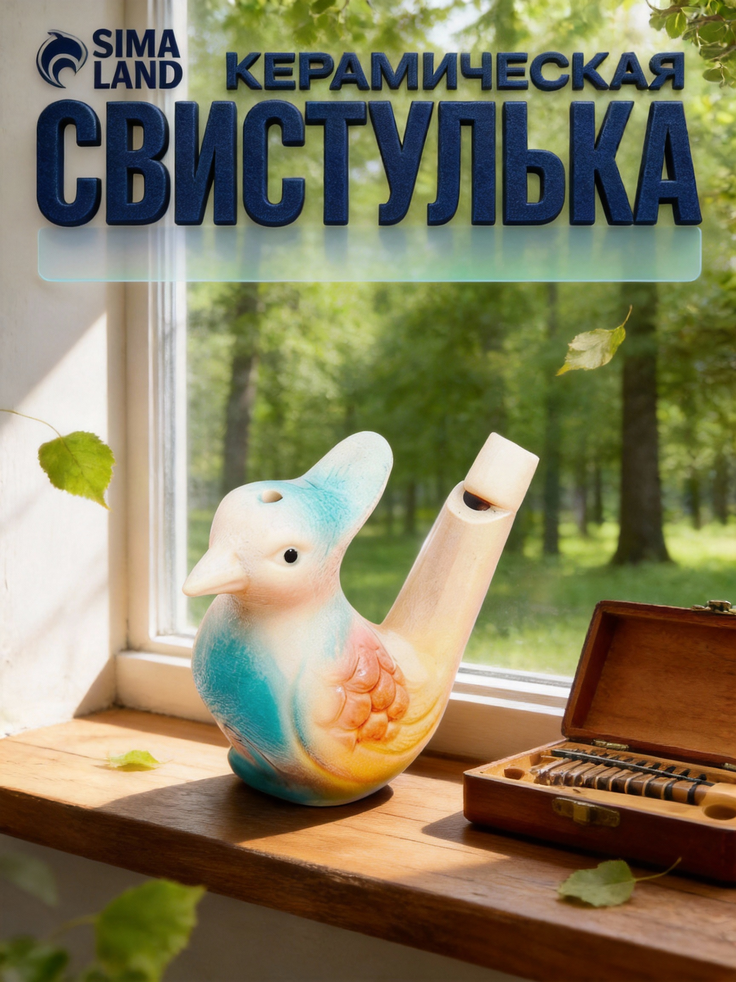 Керамическая свистулька-птичка с водой, расписная музыкальная игрушка для малышей с хохолком