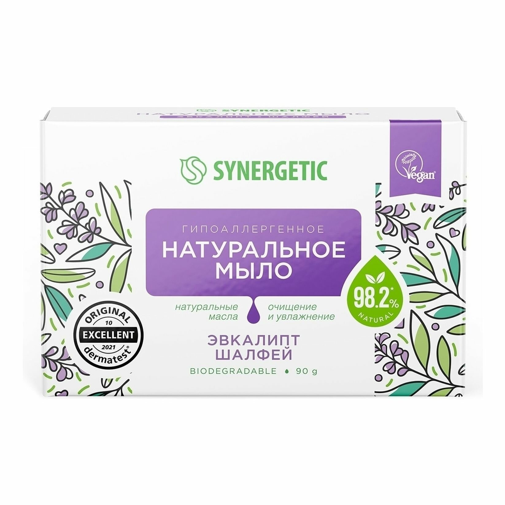 Натуральное мыло твердое Synergetic Эвкалипт и шалфей 90 г