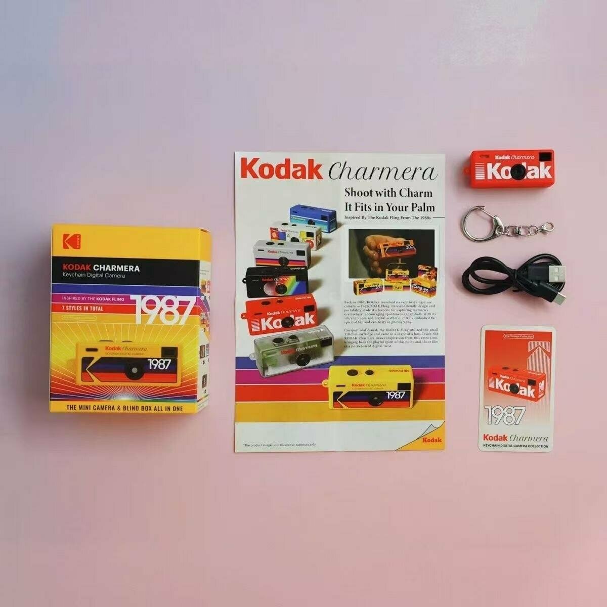 Мини-камера Kodak 1987 в стиле ретро, брелок-сюрприз, милый фотоаппарат