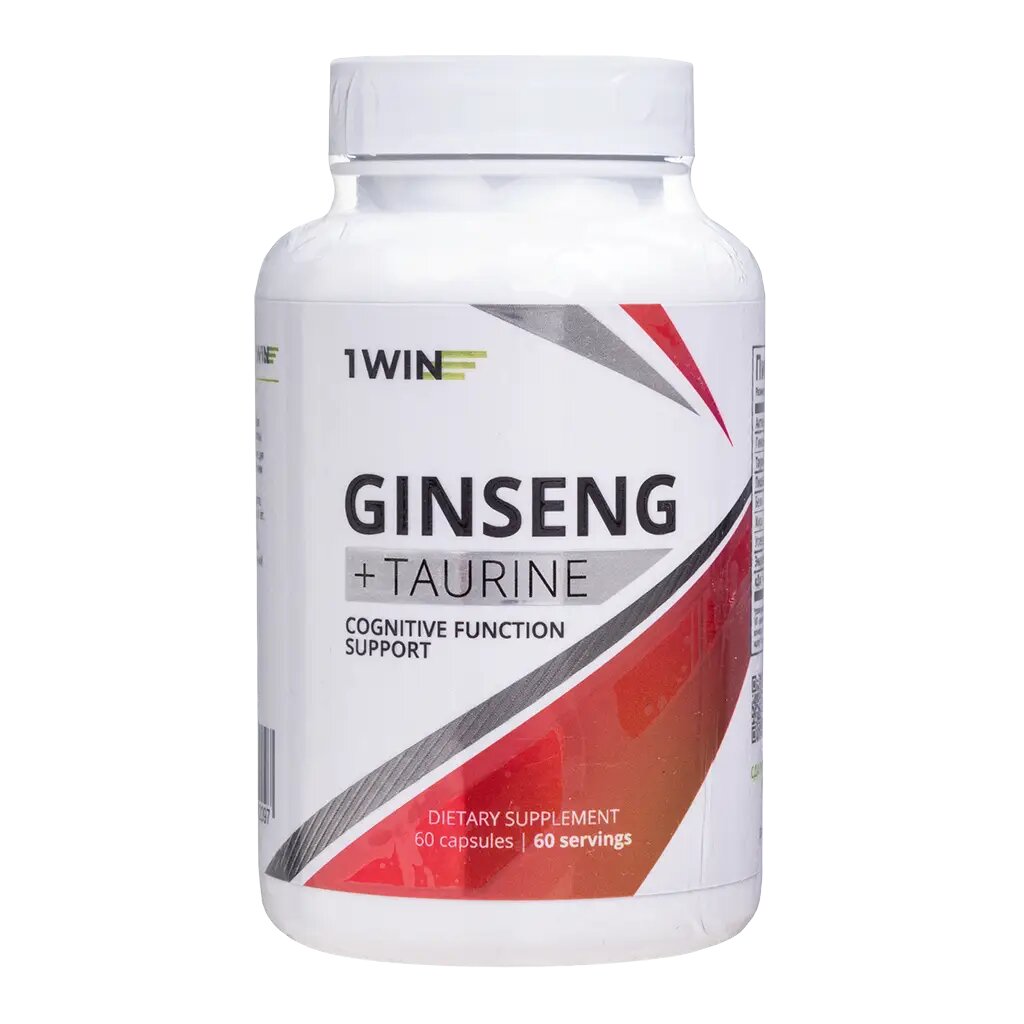 1WIN Женьшень + таурин / Ginseng + taurine капсулы массой 675 мг 60 шт