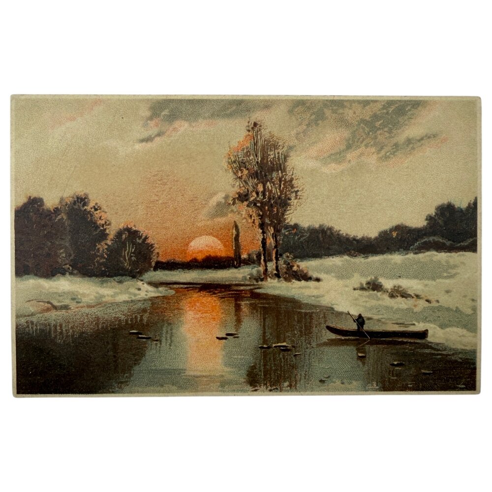 Почтовая открытка "Зимний вечер" 1900-1910 гг. Германская Империя