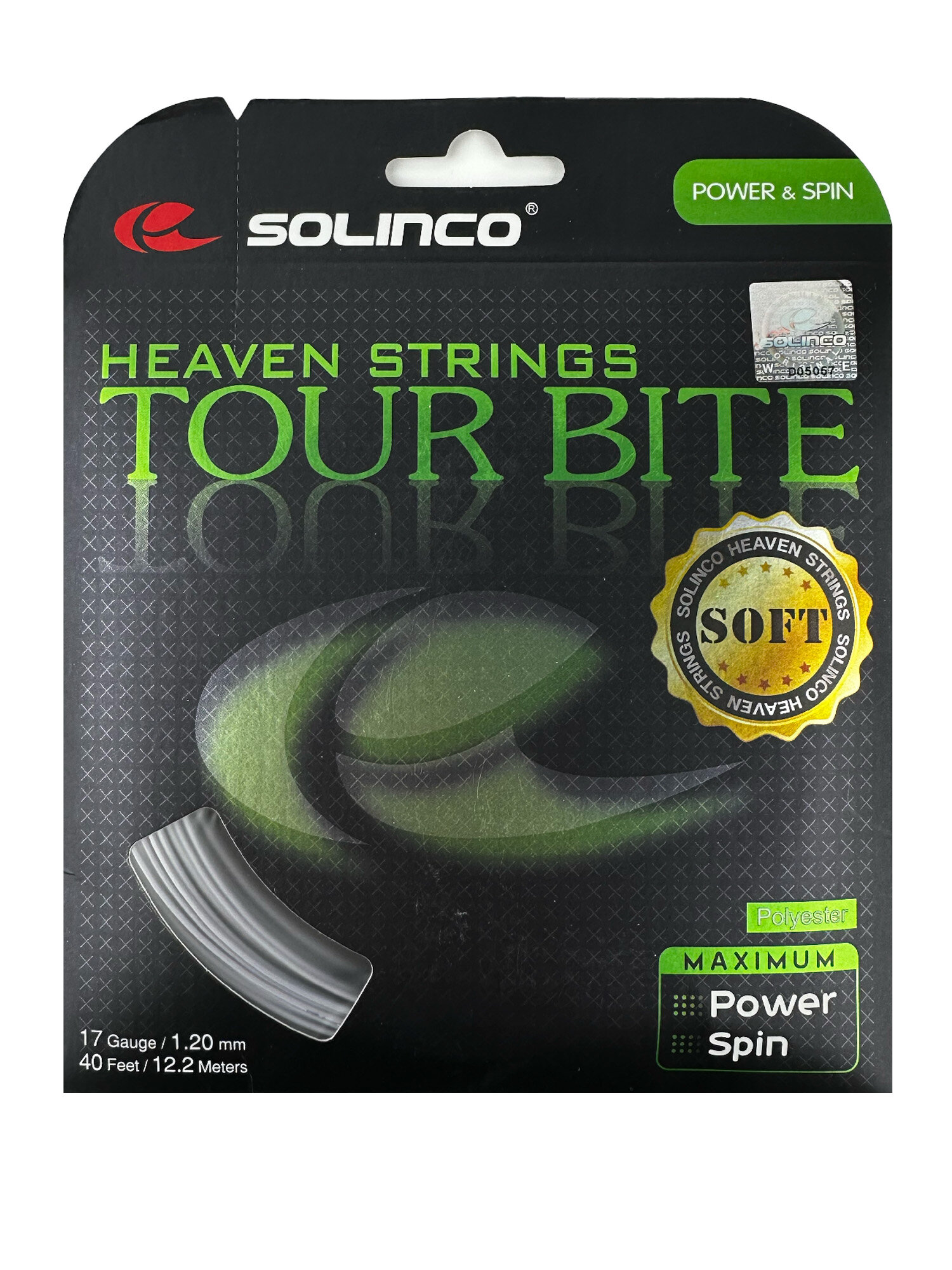 Теннисные струны для ракетки 1.20мм Solinco Tour Bite Soft 12.2 метров серый
